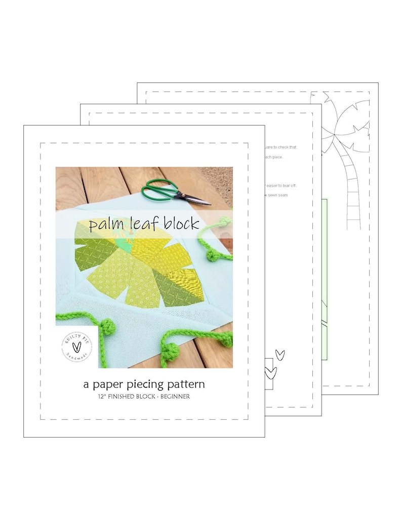 Palm Leaf Paper Piecing Pattern PDF - Etsy