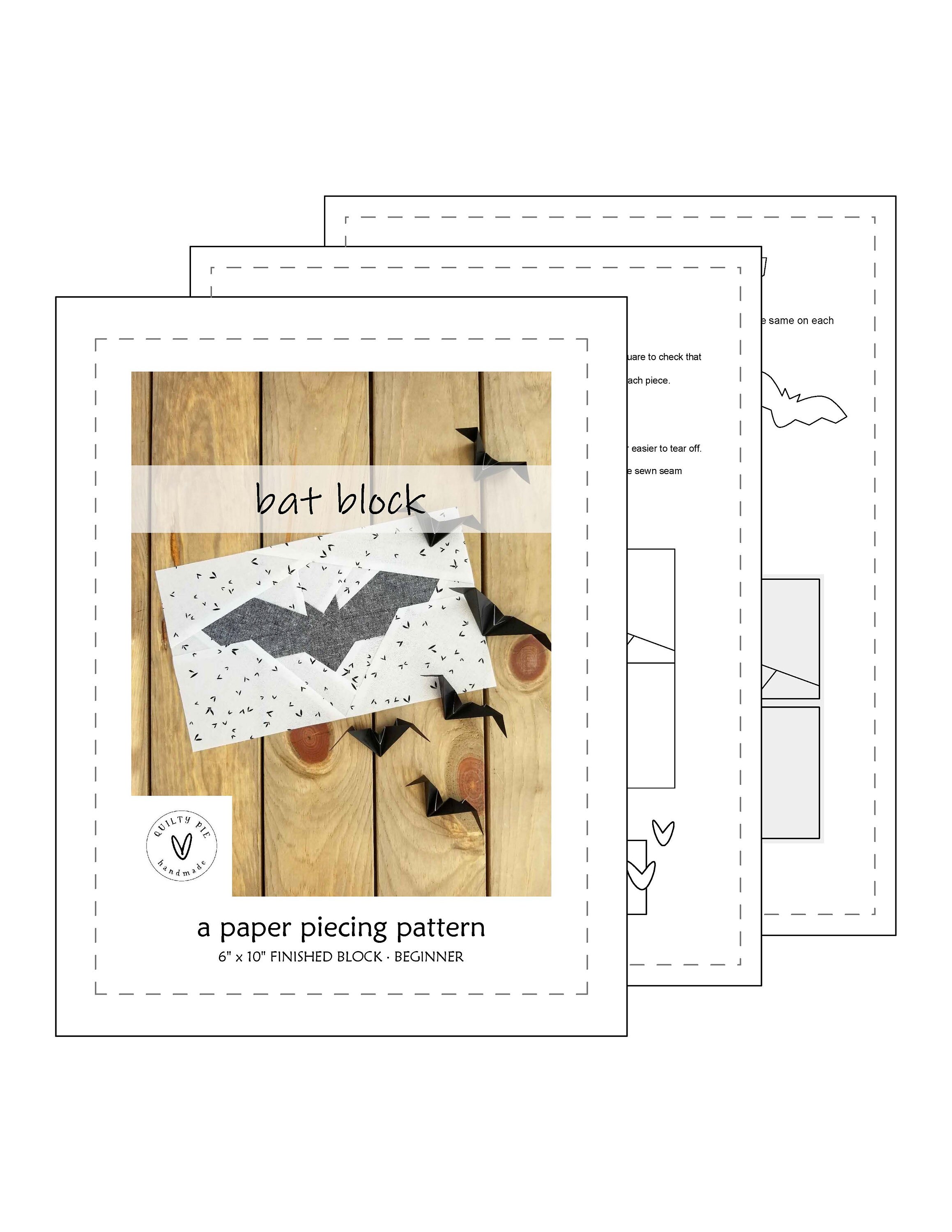 Bat Paper Piecing Pattern PDF - Etsy