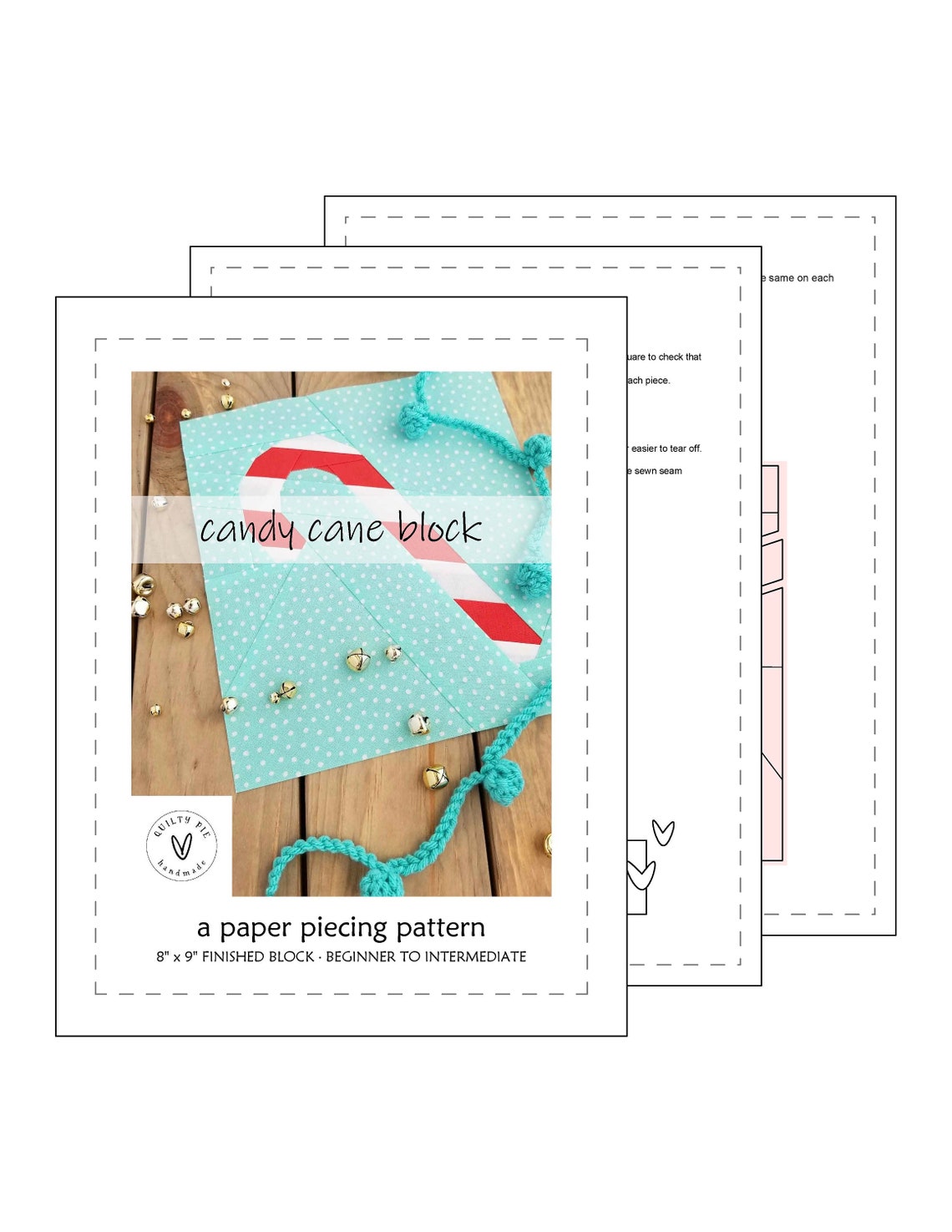Candy Cane Paper Piecing Pattern, PDF - Etsy