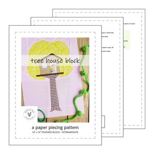 Tree House Paper Piecing Pattern, PDF - Etsy