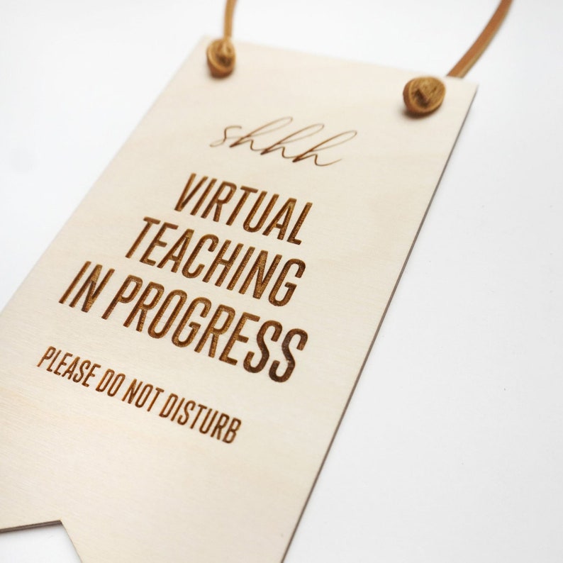 Virtual Teaching in Progress Do Not Disturb Door Hanger Sign - Etsy