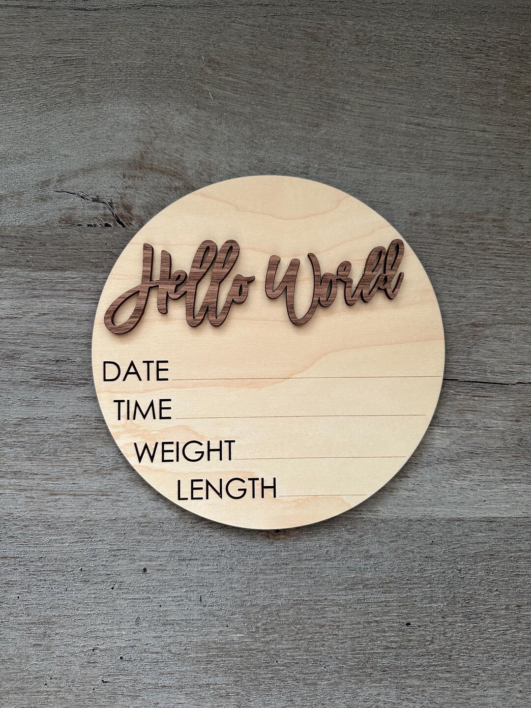 Birth Announcement Baby Name Tag Round - Etsy