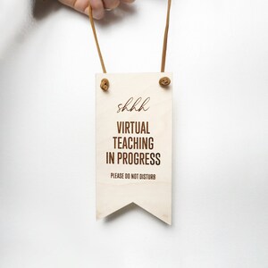 Virtual Teaching in Progress Do Not Disturb Door Hanger Sign - Etsy