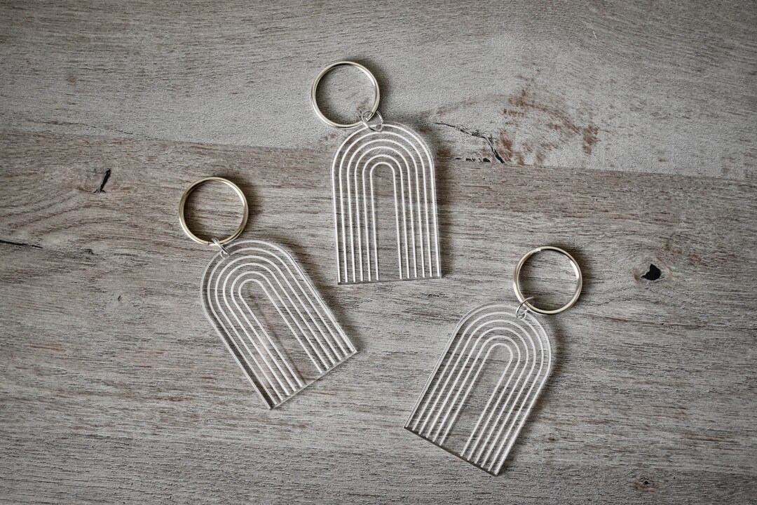 Boho Aesthetic Arch Clear Laser Etched Acrylic Keychain - Etsy