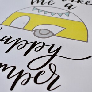 You Make Me A Happy Camper Physical Hand Lettered Calligraphy Print - Etsy