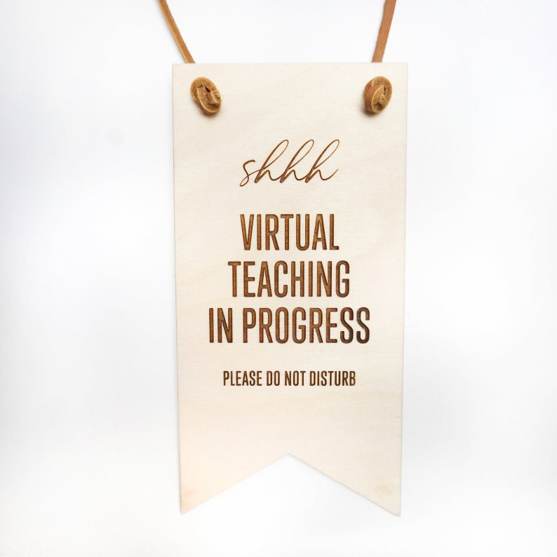 Virtual Teaching in Progress Do Not Disturb Door Hanger Sign - Etsy