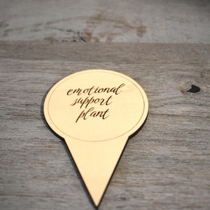 Wooden Garden Plant Stakes Labels Emotional Support Plant Felt - Etsy