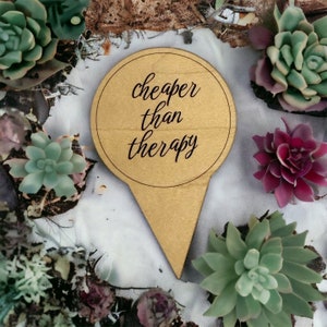 Wooden Garden Plant Stakes Labels Emotional Support Plant Felt Cute ...