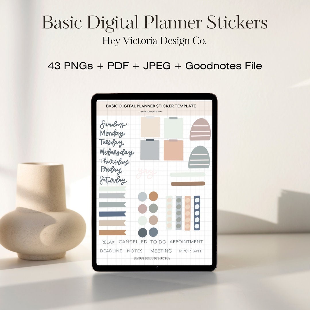 Boho Goodnotes Stickers for Everyday Use, Aesthetic Digital Stickers ...