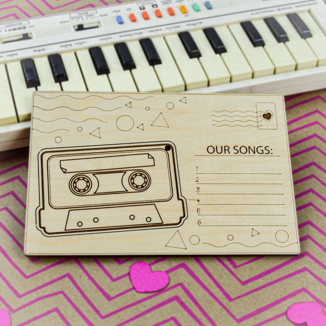 Our Songs Wooden Customized Postcard With Detachable Keychain - Etsy