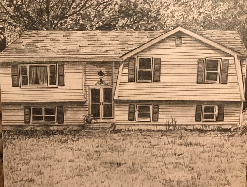 Custom House Portraits, Handmade House Drawing, Housewarming Gift, Hand ...