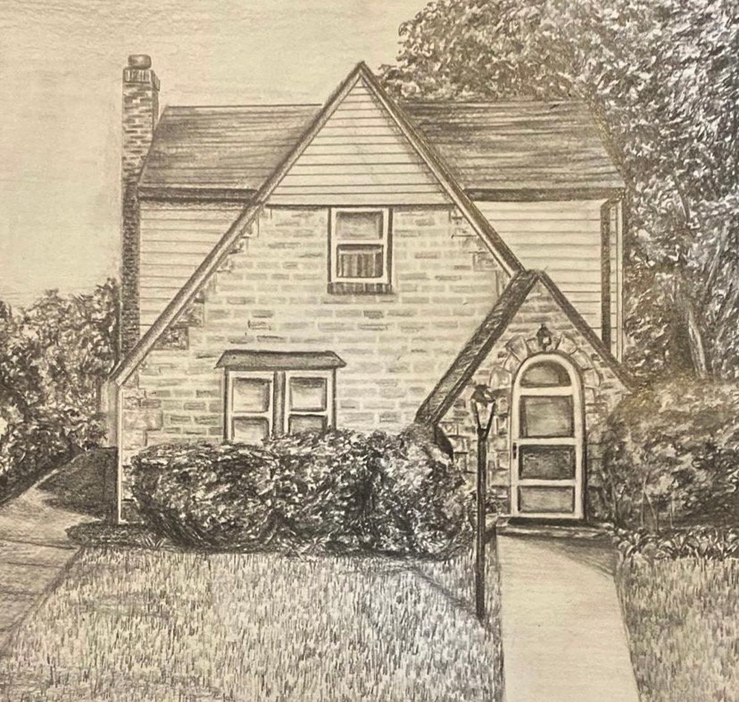 Custom House Portraits, Handmade House Drawing, Housewarming Gift, Hand ...