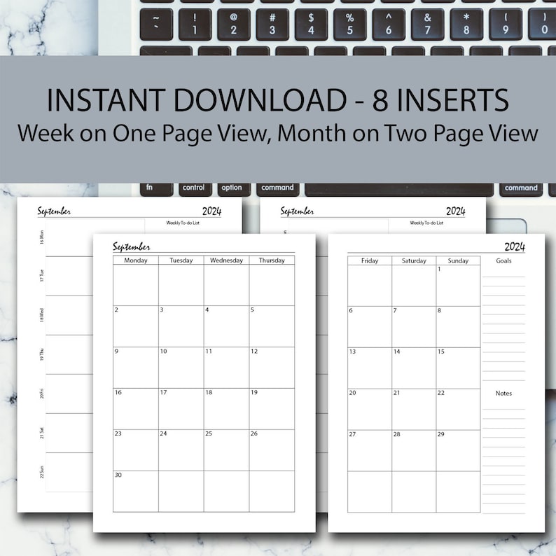 2024 Weekly Planner Printable BUNDLE, Week on 1 Page, 2024 Weekly ...