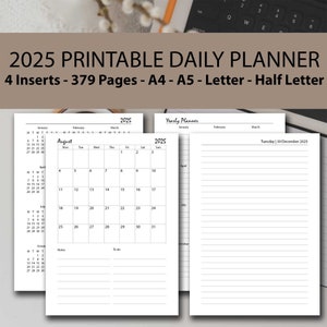 Daily Planner Printable 2025, 2025 Daily Journal Printable, 2025 Day on ...