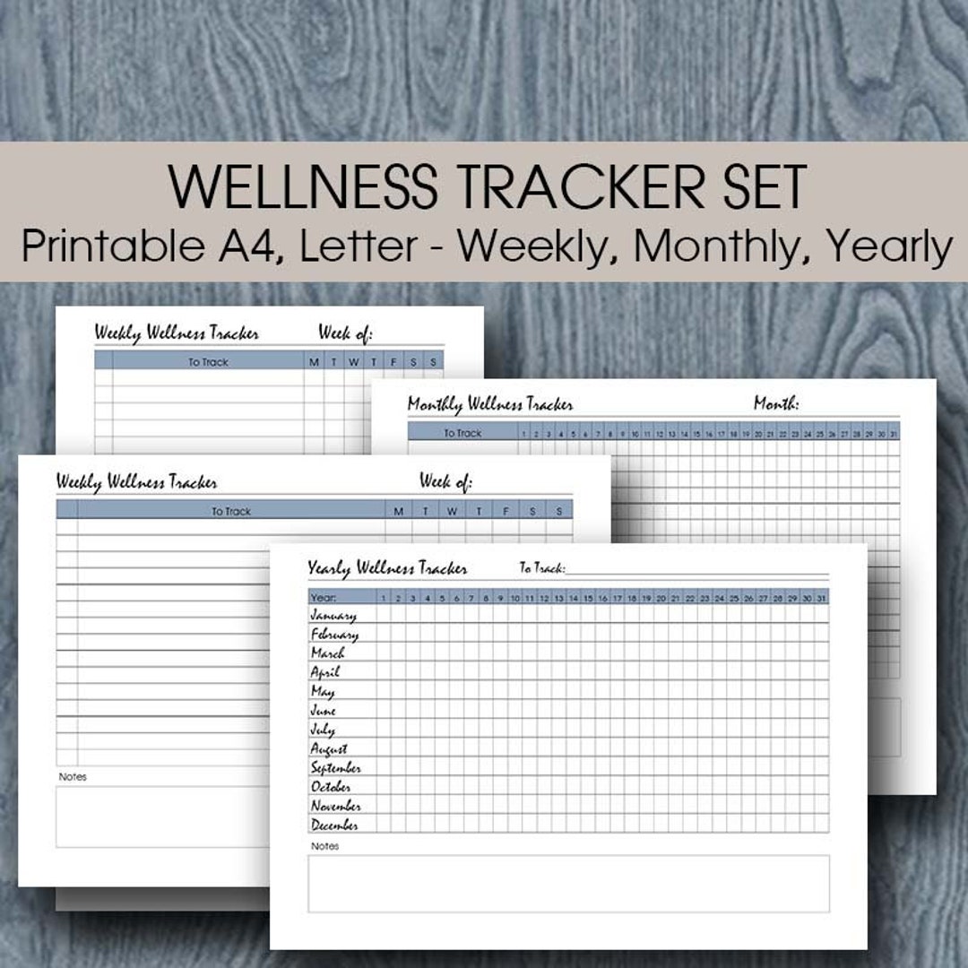 Wellness Tracker Printable, Habit Tracker Pdf, Sleep Tracker, Mood ...