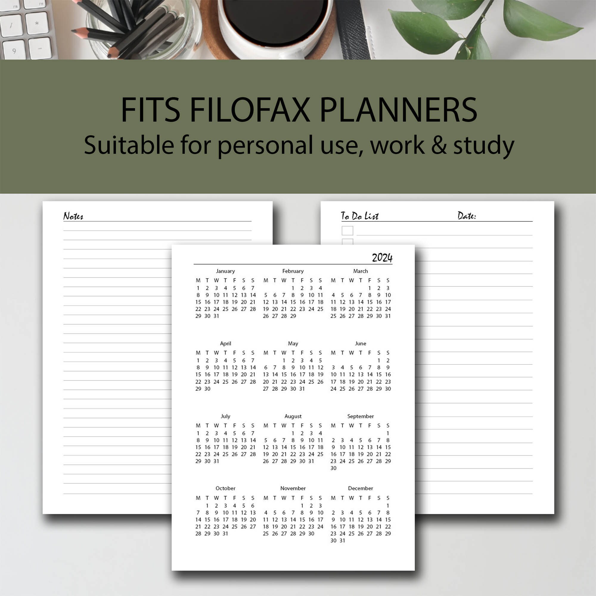 2024 Weekly Planner Printable BUNDLE, Week on 1 Page, 2024 Weekly ...