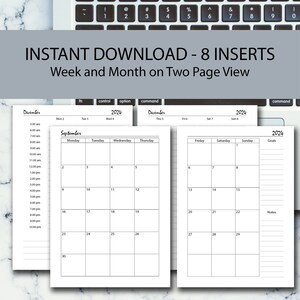 2024 Weekly Time Block Planner Printable BUNDLE, Week on 2 Page 2024 ...