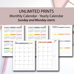 2025 Weekly Planner RAINBOW Printable Pack, A4/a5/half Letter/letter ...