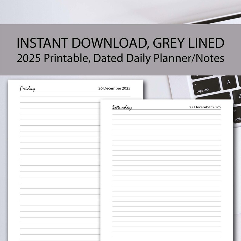 2025 Daily Journal Printable, 2025 Printable Daily Diary, A4/a5/half ...