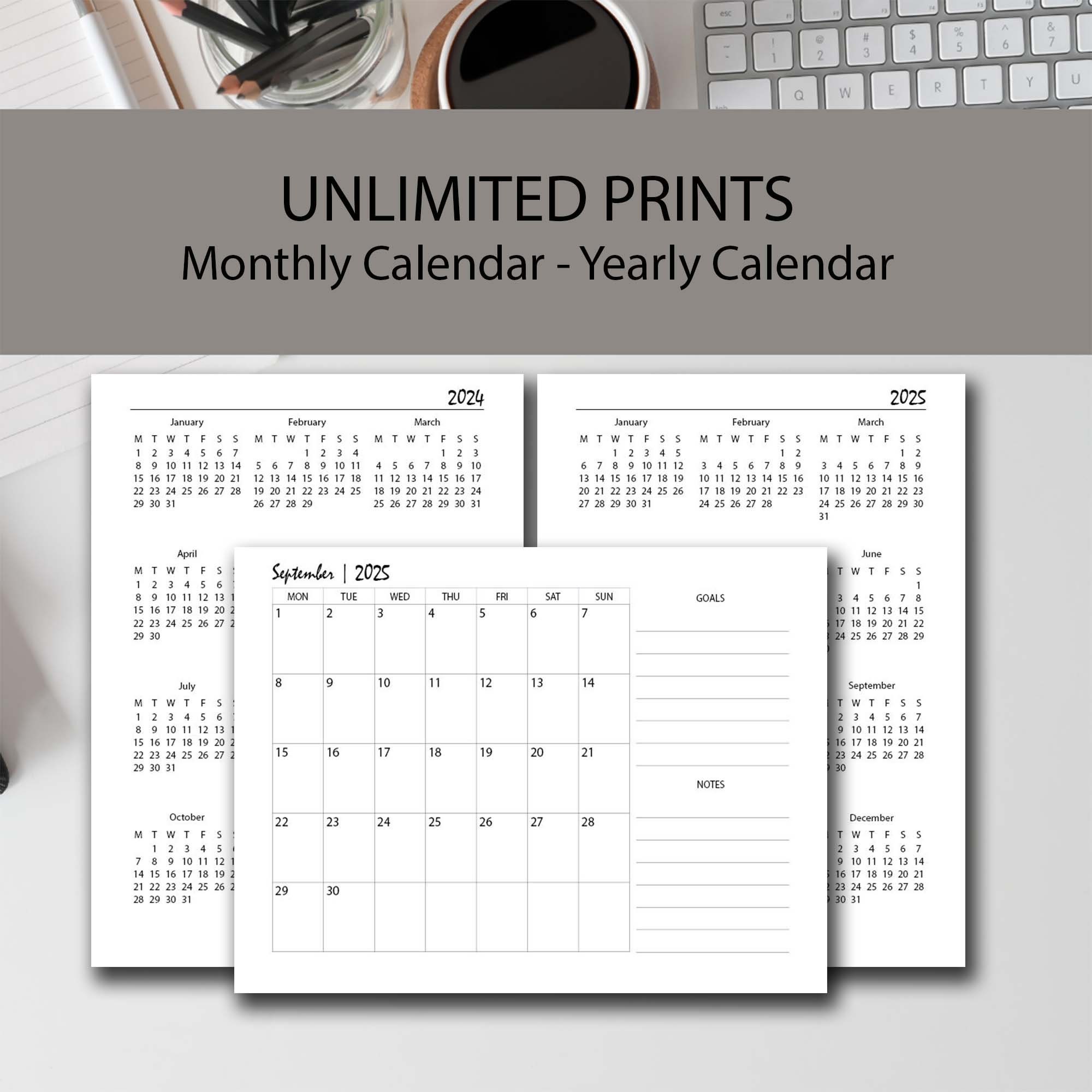 2024-2025 Weekly Organizer Printable, 2024-2025 Week on 2 Page, Midyear ...