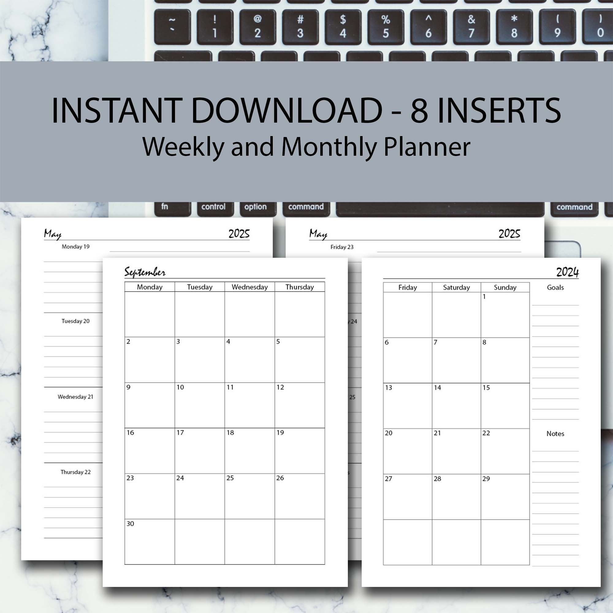 2024-2025 Weekly Organizer Printable, 2024-2025 Week on 2 Page, Midyear ...