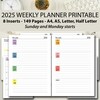 2025 Weekly Schedule Pack Printable RAINBOW, A4/a5/half Letter/letter ...
