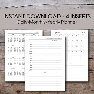 2025 Daily Planner Printable Pack, 2025 Daily Journal Printable, A4/a5 ...