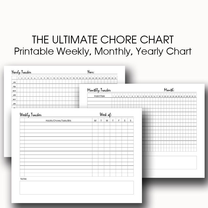 Daily Weekly Monthly Yearly Chore Chart Printable PDF Etsy daily-weekly-monthly-yearly-chore-chart-printable-pdf-etsy