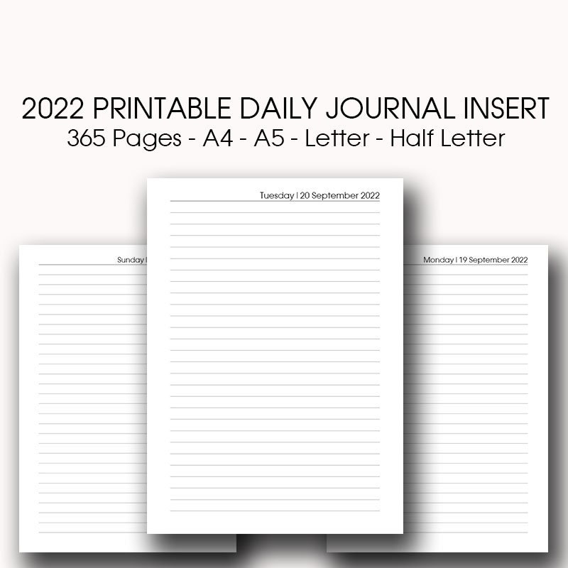 Printable Daily Journal 2022 Etsy Printable Daily Journal 2022 Etsy