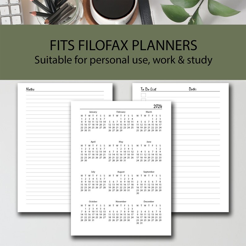 2024 Weekly Planner Printable BUNDLE 2024 Week at a Glance - Etsy