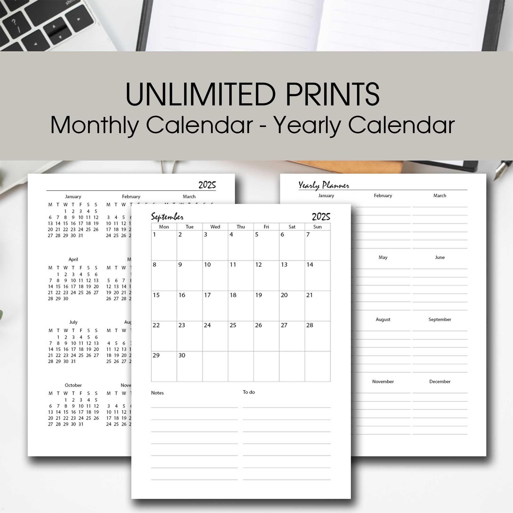2025 Daily Planner Printable Pack, 2025 Daily Journal Printable, A4/a5 ...