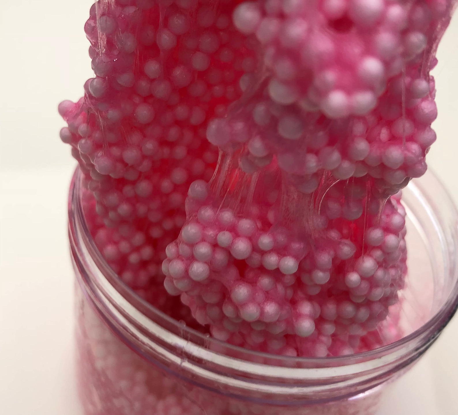 Strawberry Cheesecake Floam Slime - Clear Based Slime W/ Foam Beads ...