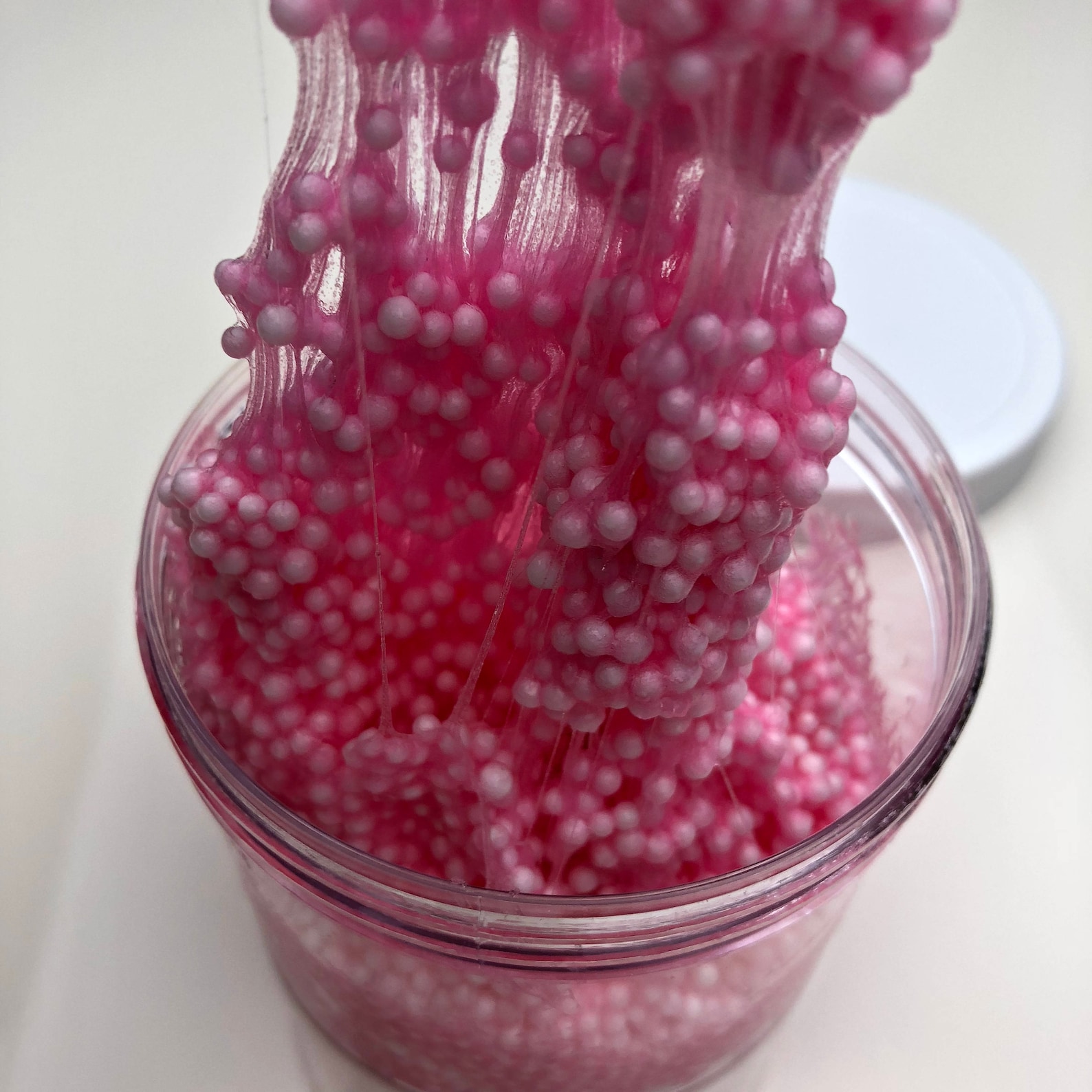 Strawberry Cheesecake Floam Slime - Clear Based Slime W/ Foam Beads ...