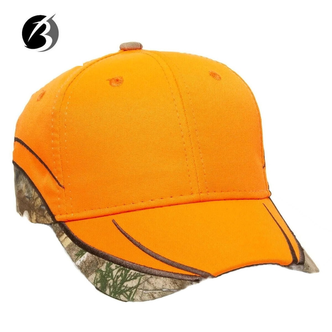 Blaze Orange Hunting Hat With Realtree Edge Camo Trim Outdoor Cap - Etsy