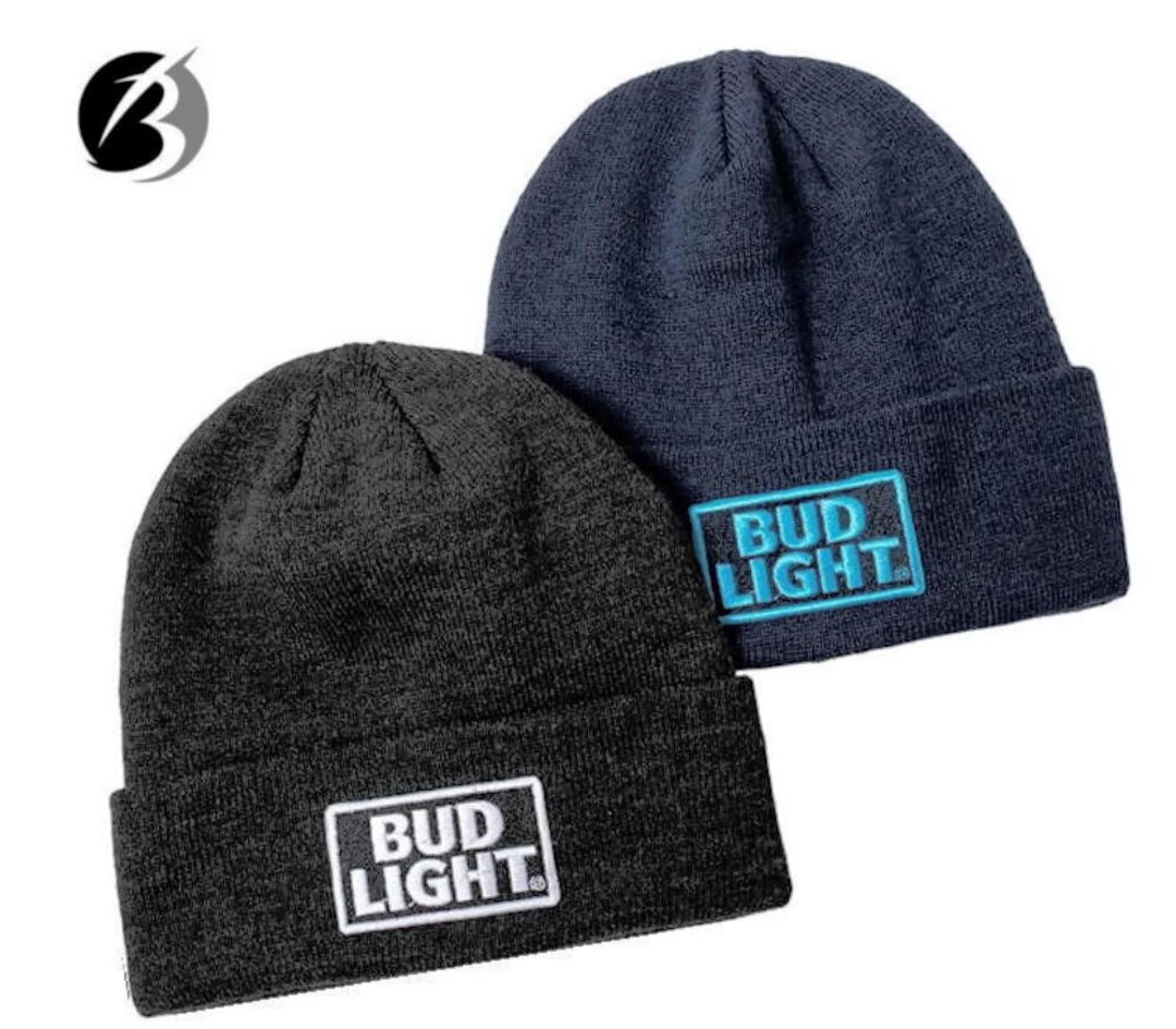 Bud Light Square Embroidered Log Label Knit Cuff Beanie 2-pack - Etsy