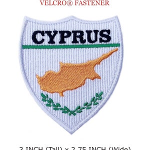 Cyprus Flag Patch (3 Inch) Embroidered National Badge (hook + Loop) Heraldry Shield Crest Badge ...