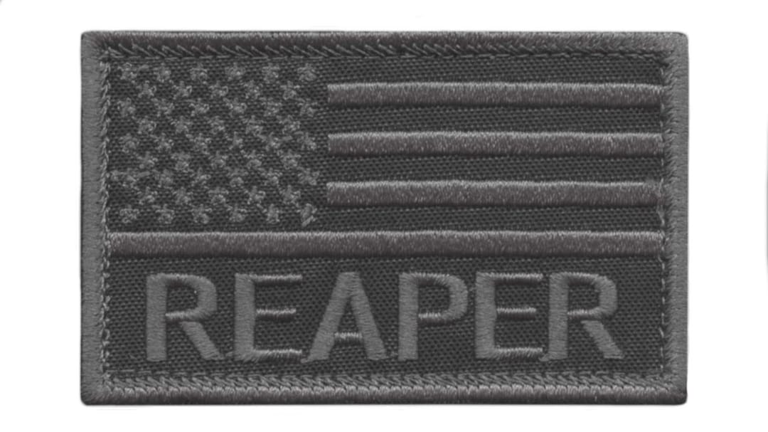 USA American Flag Reaper Subdued Combat Patch (3.25 Inch) Hook and Loop ...