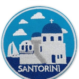 Santorini Greece Patch (3 Inch) Embroidered Iron/sew-on Badge Greek ...