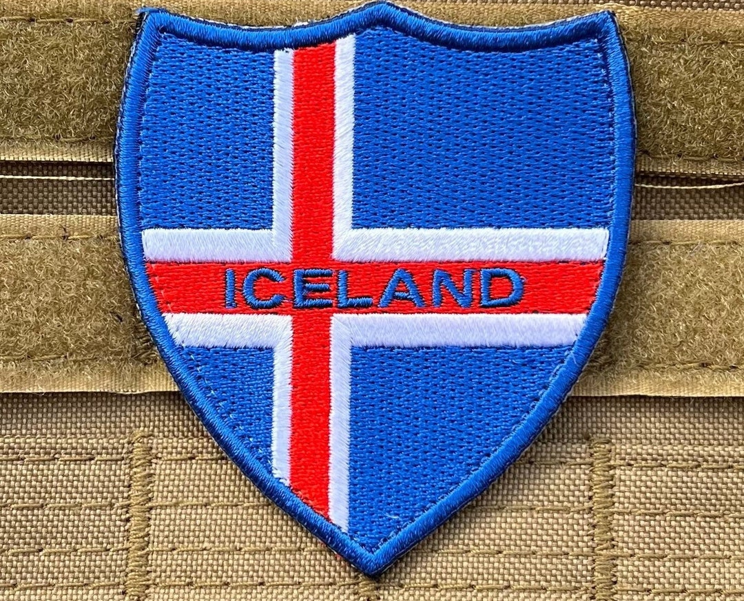 Iceland Flag Patch (3 Inch) Embroidered National Badge (hook + Loop) Heraldry Shield Crest ...