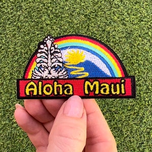 Aloha Maui Patch (3 Inch) Iron-on or Sew-on Badge Island of Hawaii ...