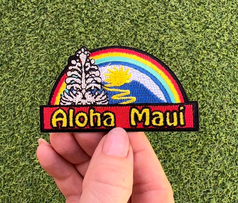 Aloha Maui Patch (3 Inch) Iron-on or Sew-on Badge Island of Hawaii ...