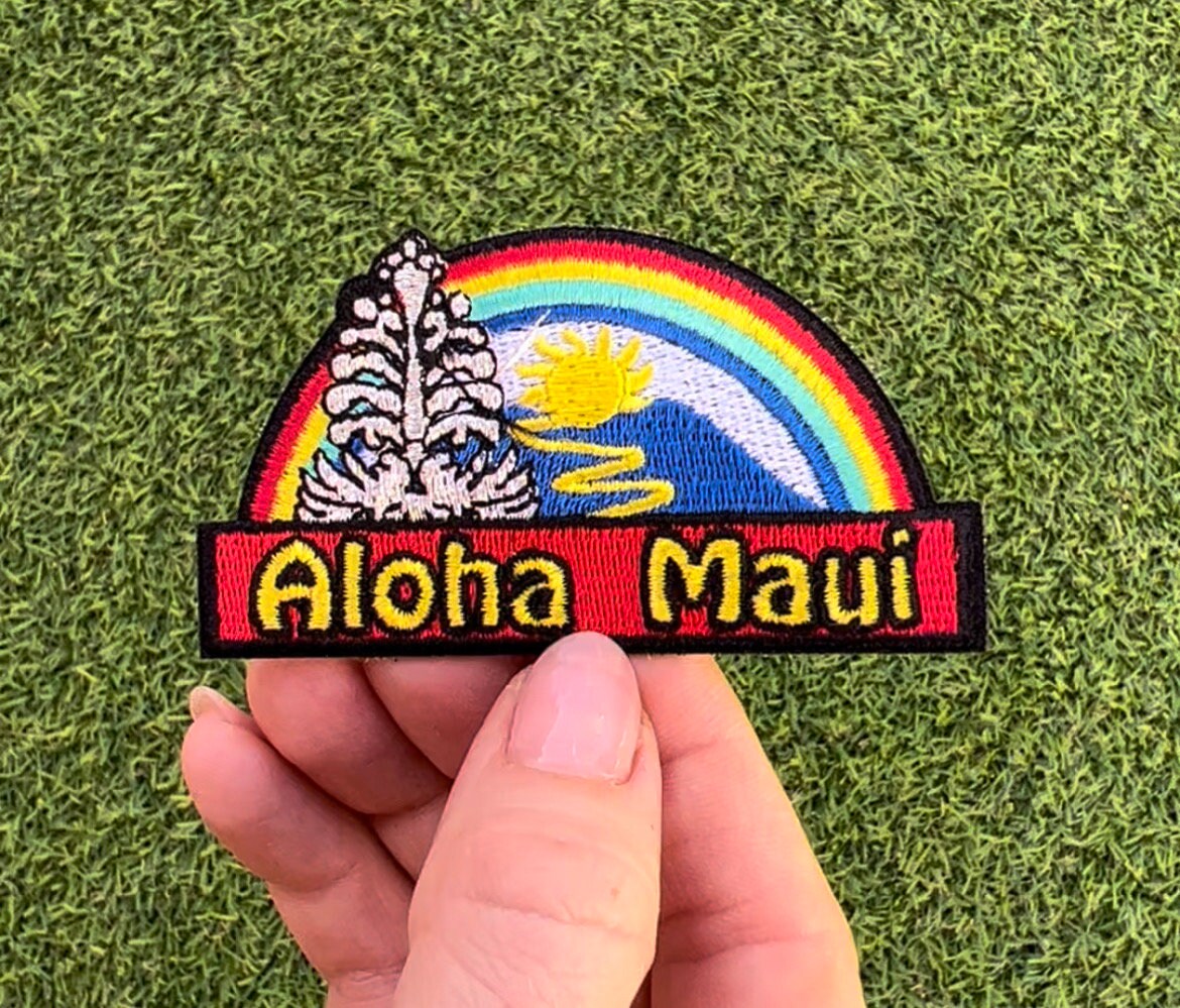 Aloha Maui Patch (3 Inch) Iron-on or Sew-on Badge Island of Hawaii ...