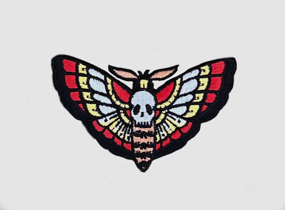 Deaths Head Moth Patch (3 Inch) Embroidery Iron-on/sew-on Badge Insect ...