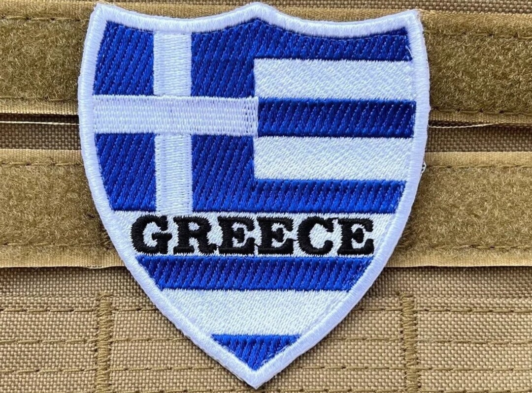 Greece Flag Patch (3 Inch) Embroidered National Badge (hook + Loop ...