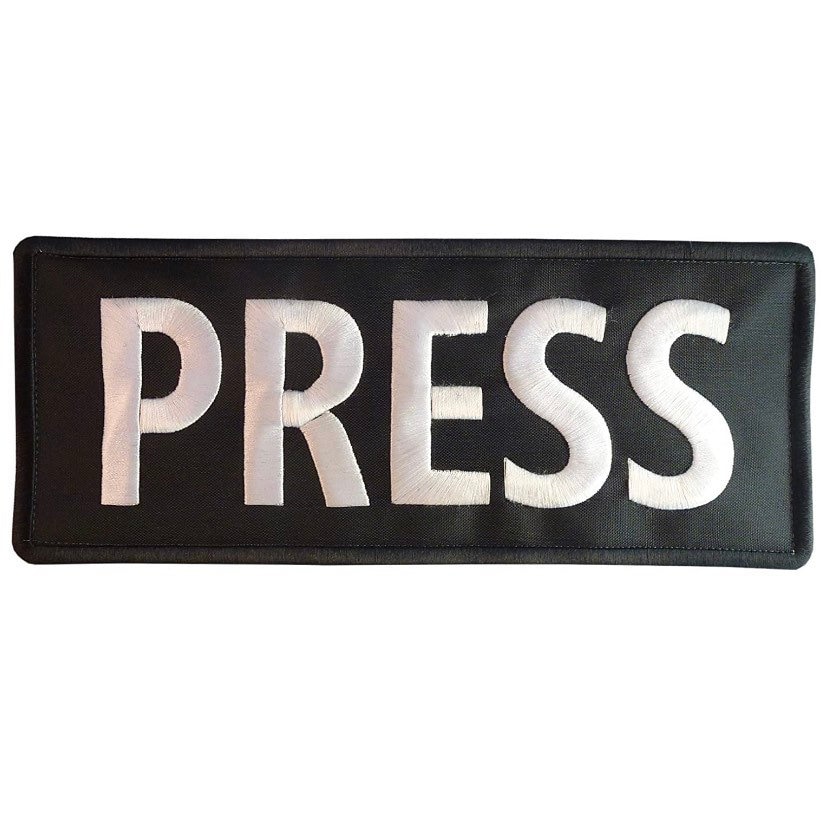 XL Press Patch 10 Inch Black Embroidered Laser Cut Badge | Etsy