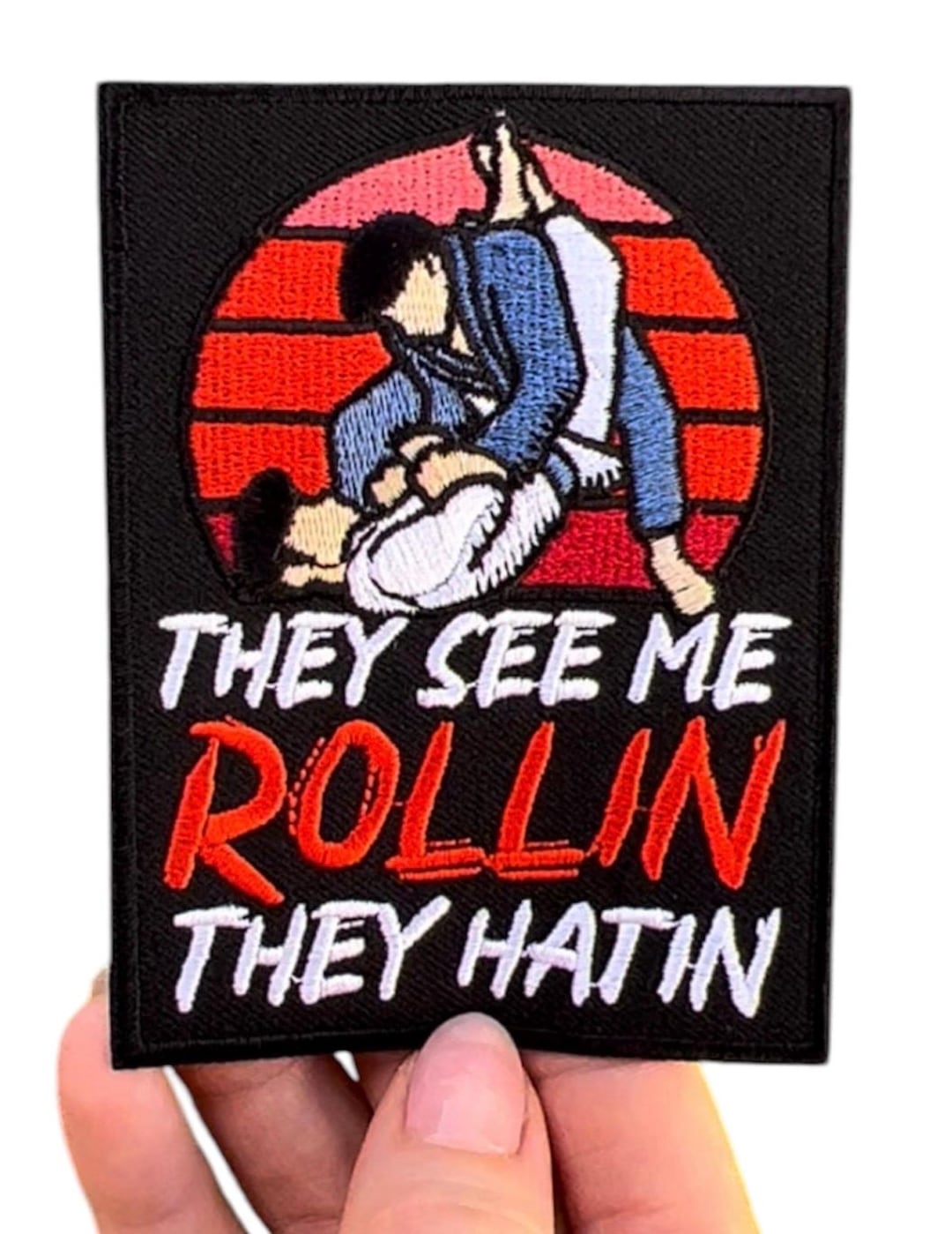 Brazilian Jiu Jitsu Patch, 'they See Me Rollin', Iron/sew-on BJJ Badge ...