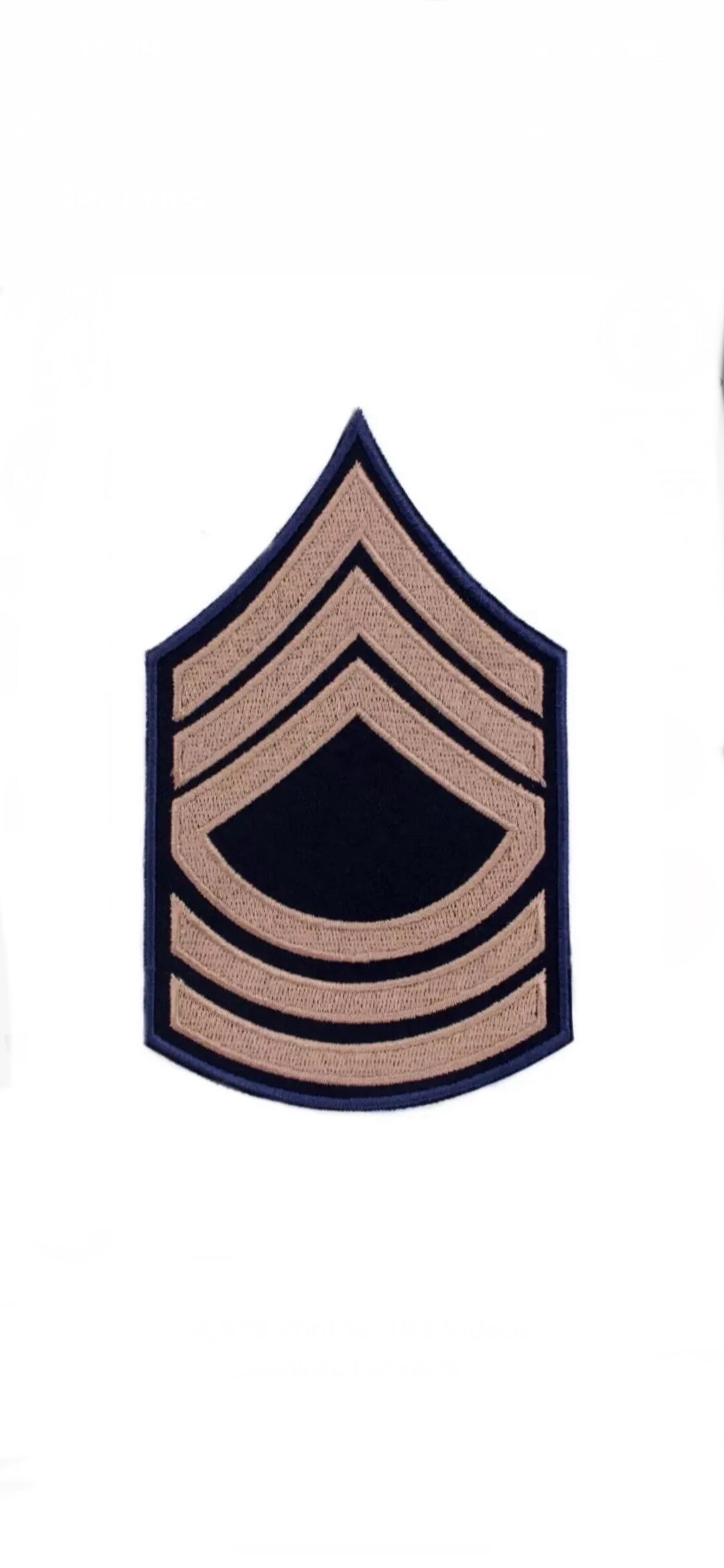 Master Sergeant Rank Patch (5.5 Inch) American Khaki Stripes ...