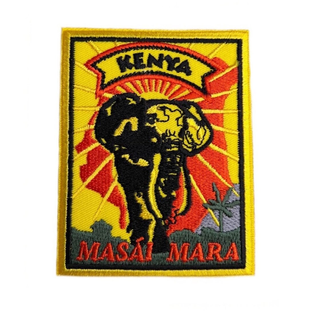 Masai Mara Kenya Africa Patch (3.5 Inch) Iron-on / Sew-on Badge Travel Souvenir Safari Backpack ...