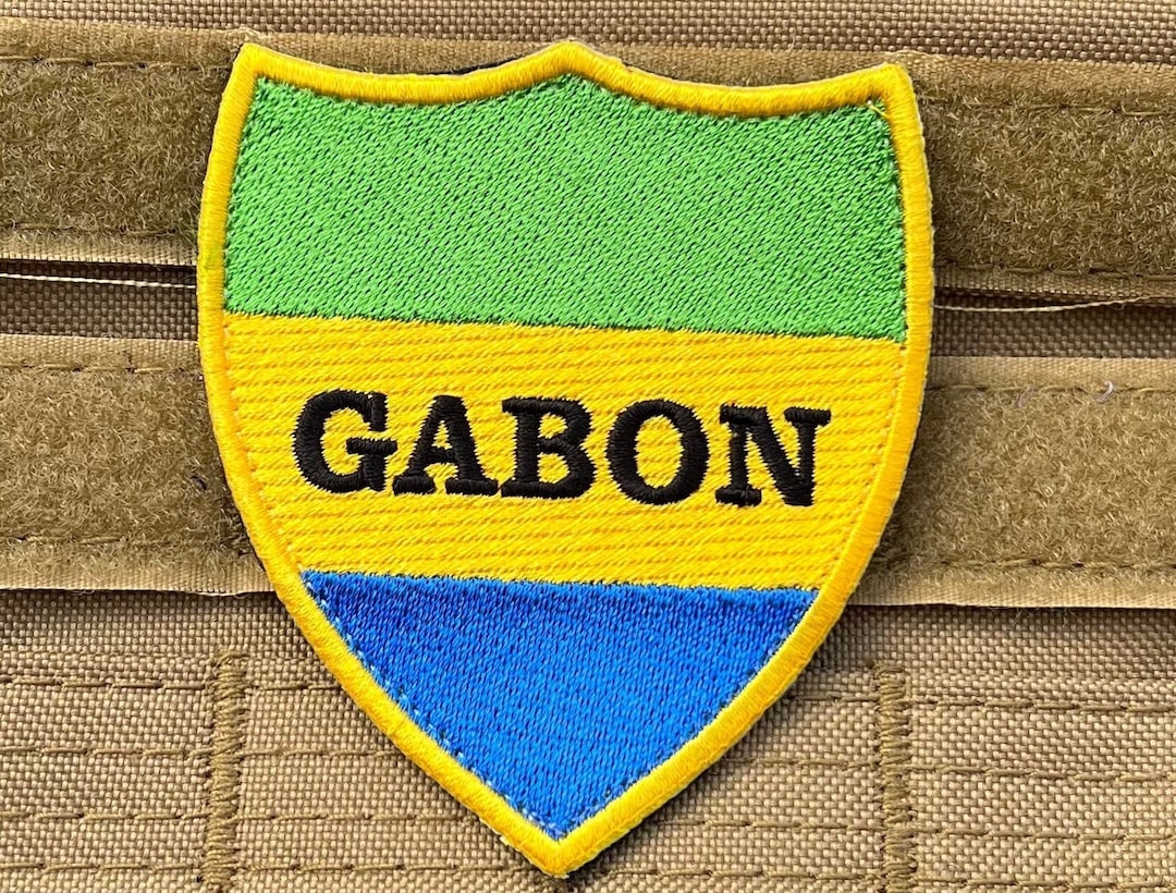 Gabon Flag Patch (3 Inch) Embroidered National Badge (hook + Loop) Heraldry Shield Crest ...