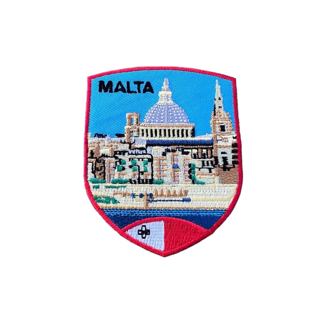Malta Flag Patch (3 Inch) Embroidered Iron-on or Sew-on Badge Travel Europe Vacation Valletta ...